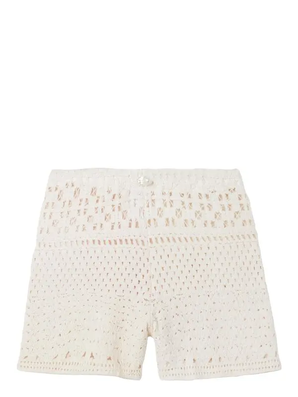 SARA CRISTINA Crocheted Cotton Shorts - Ivory