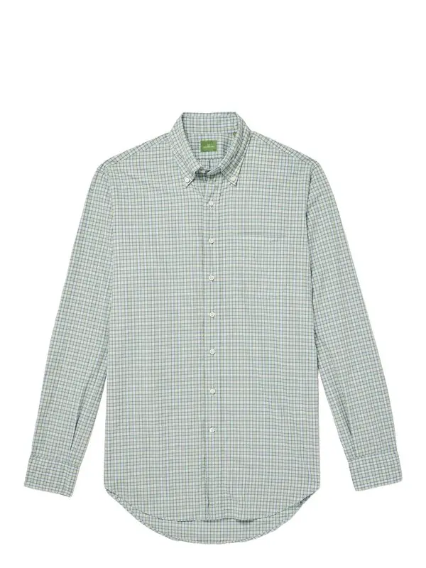 Sid Mashburn Button-down Collar Checked Cotton-poplin Shirt - Blue