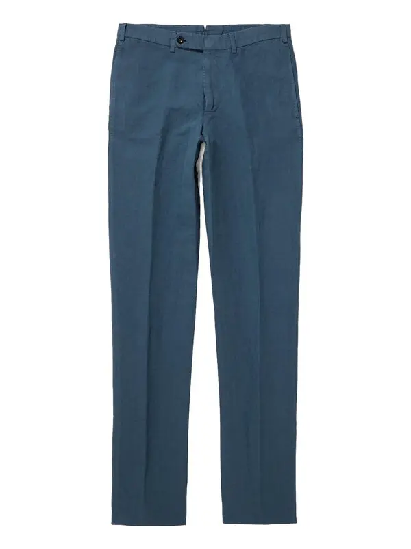 Sid Mashburn Sport Straight-leg Hemp And Cotton-blend Canvas Trousers - Blue