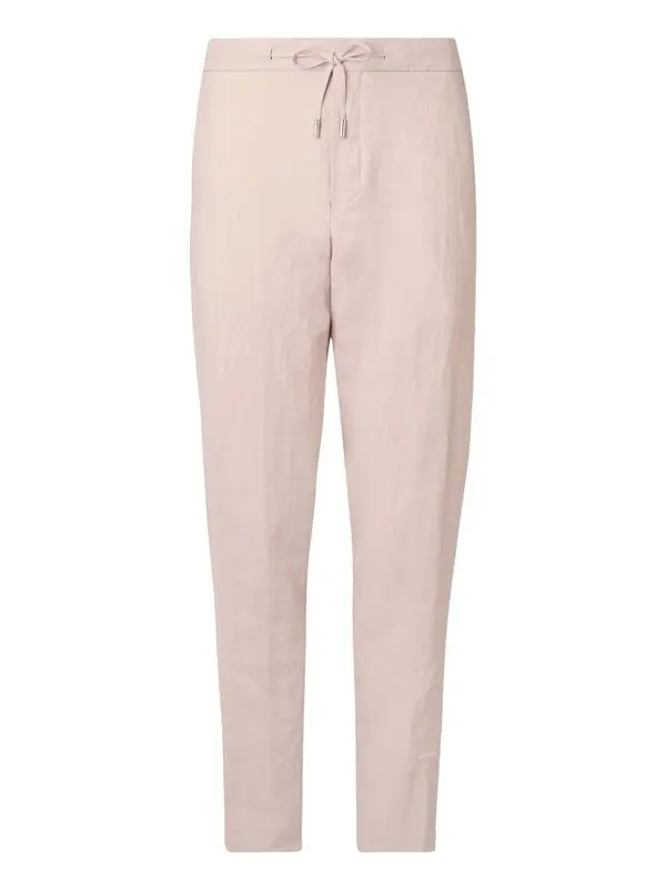 Mr P. James Straight-leg Slub Linen Trousers - Pink
