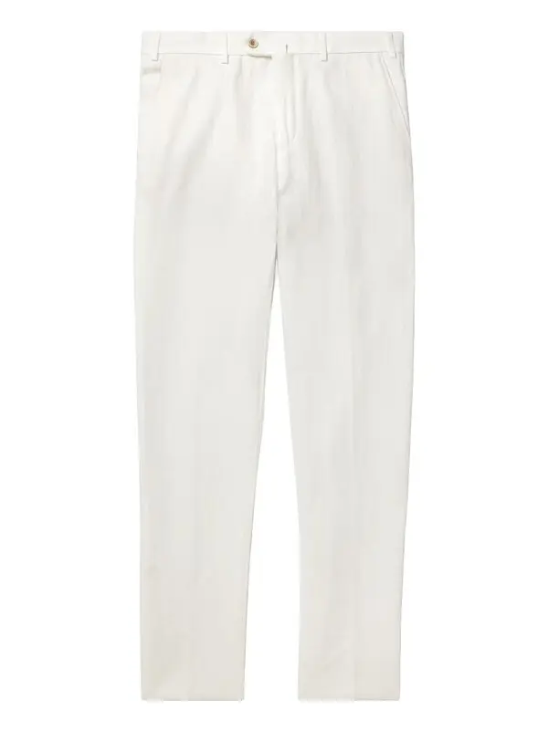 Loro Piana Carlo Straight-leg Linen Trousers - White