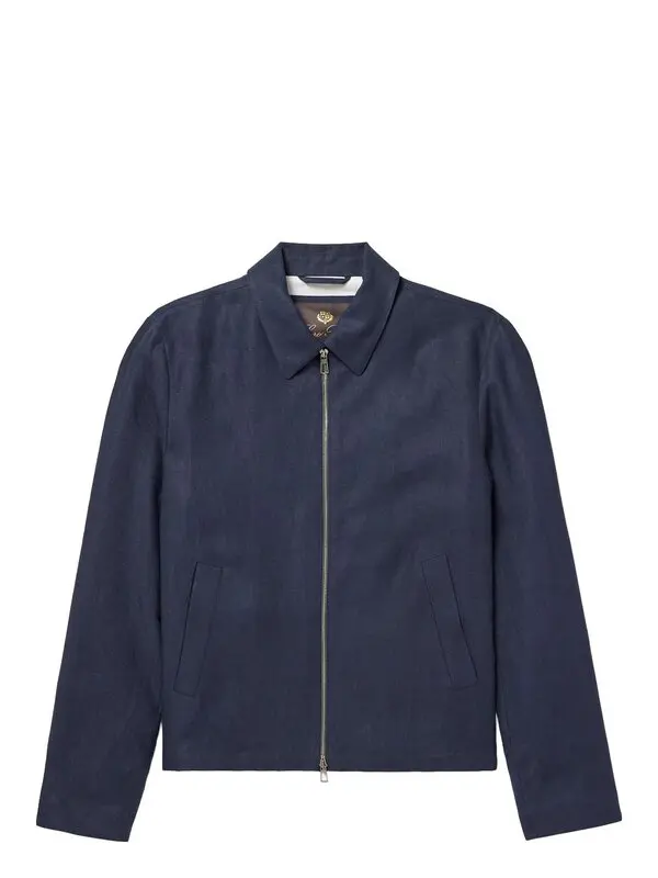 Loro Piana Maurin Linen-twill Blouson Jacket - Blue