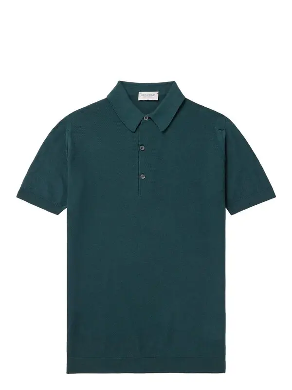 John Smedley Roth Slim-fit Sea Island Cotton-piqué Polo Shirt - Green