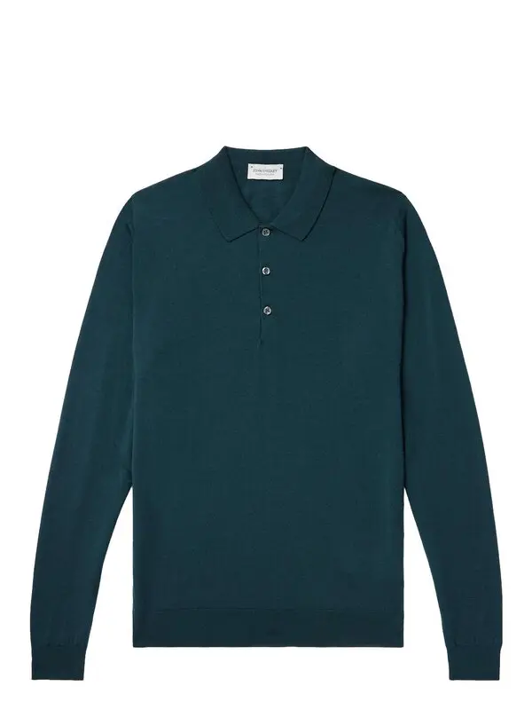 John Smedley Belper Slim-fit Merino Wool Polo Shirt - Green