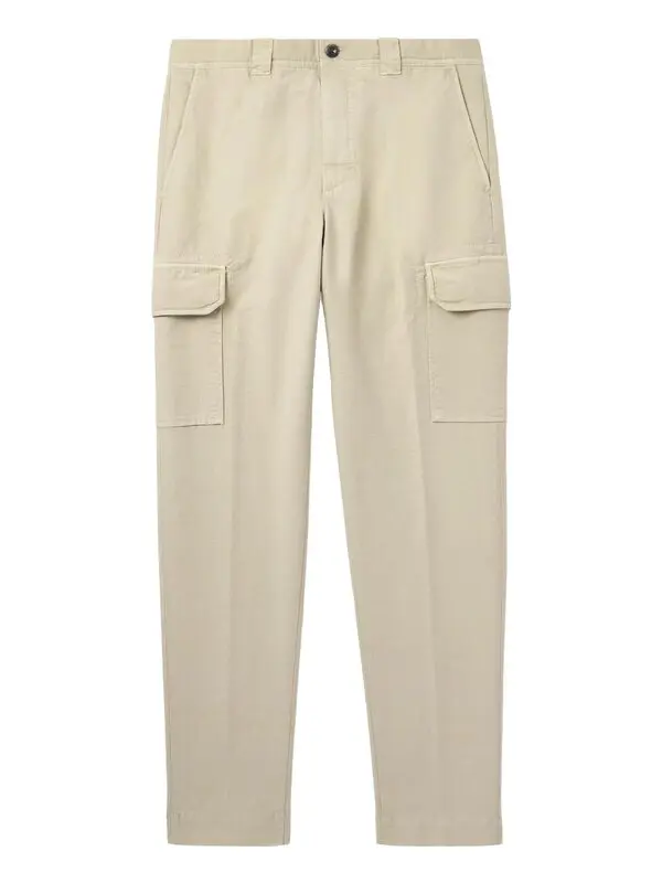 Incotex Tapered Cotton-blend Cargo Trousers - Neutrals