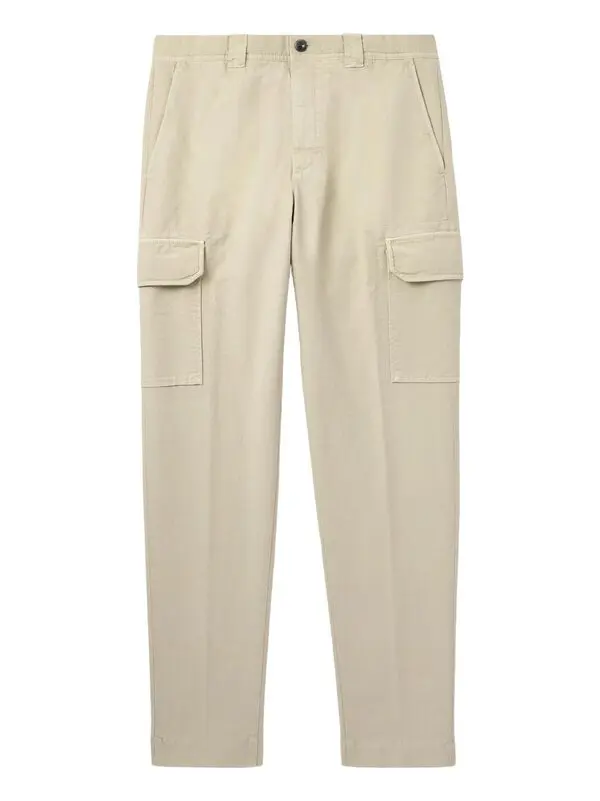 SLOWEAR Tapered Cotton-blend Cargo Trousers - Neutrals