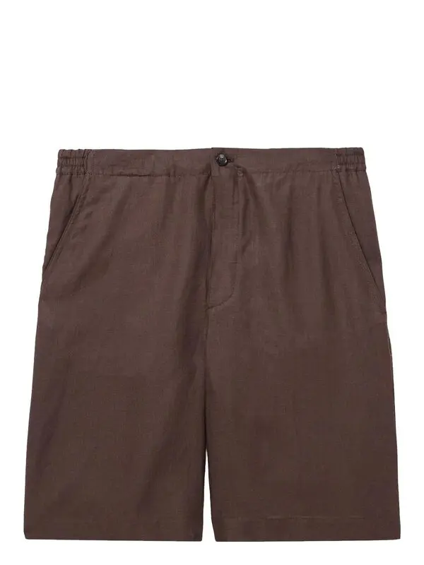 Loro Piana Straight-leg Linen Shorts - Brown