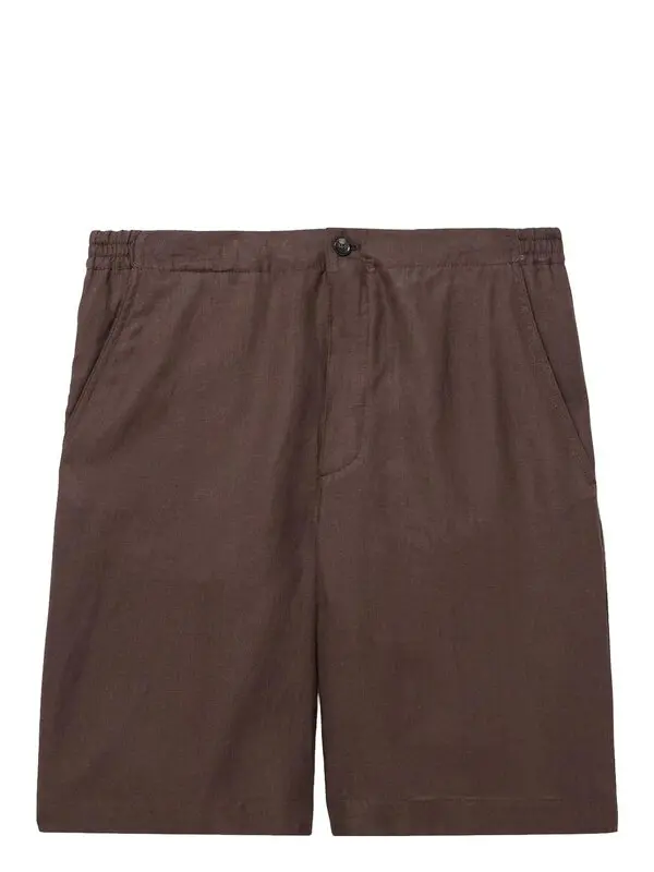 Loro Piana Straight-leg Linen Shorts - Brown