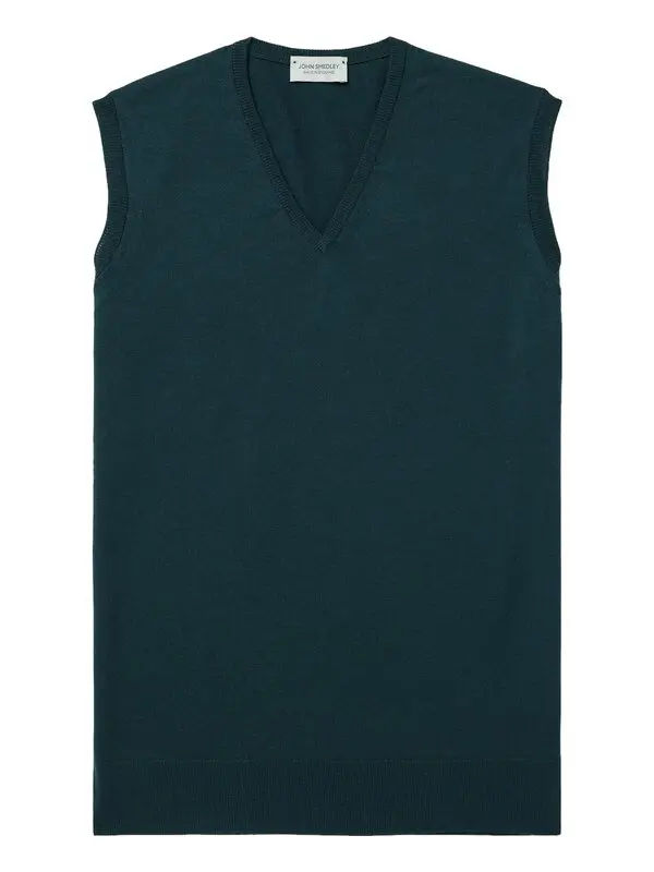 John Smedley Hadfield Slim-fit Merino Wool Sweater Vest - Green