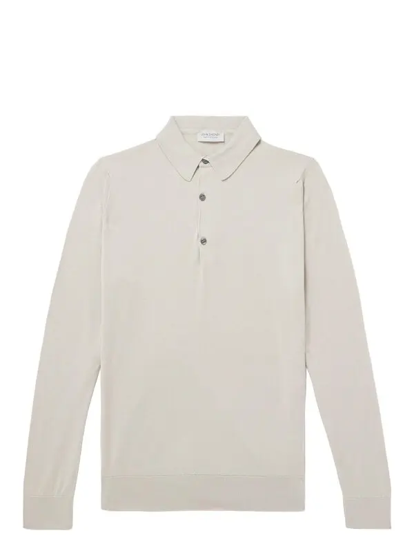 John Smedley Bradwell Slim-fit Sea Island Cotton Polo Shirt - Neutrals