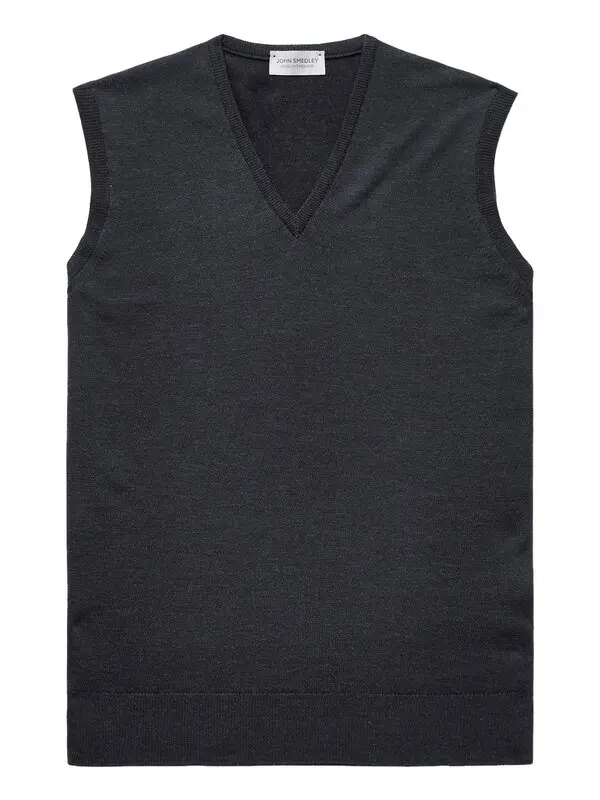 John Smedley Hadfield Slim-fit Merino Wool Sweater Vest - Gray