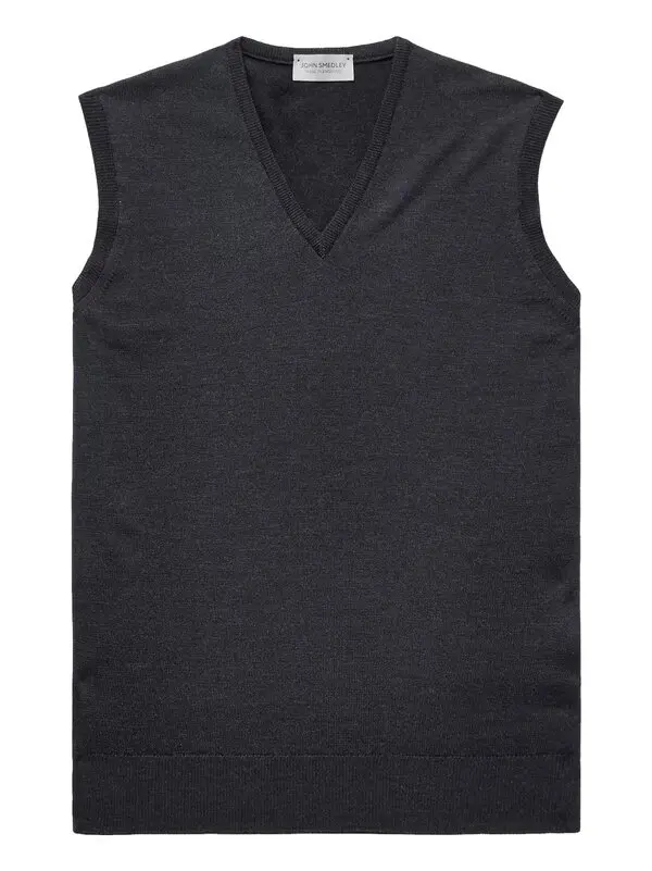 John Smedley Hadfield Slim-fit Merino Wool Sweater Vest - Gray