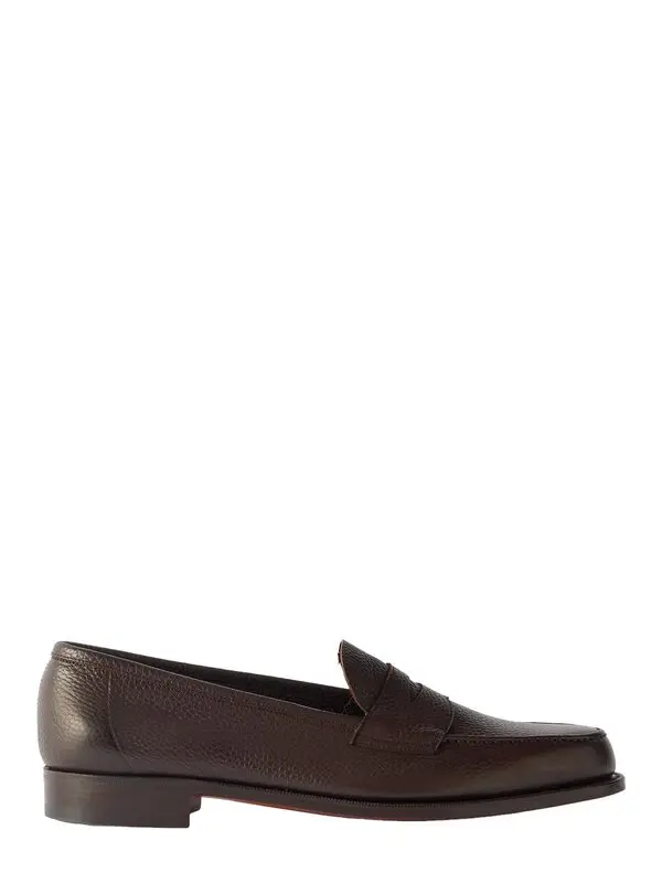 EDWARD GREEN Pimlico Full-grain Leather Penny Loafers - Brown