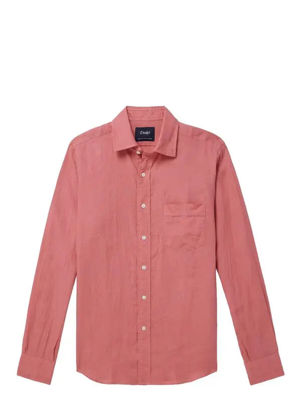 DRAKE'S Linen Shirt - Pink