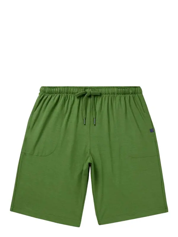 Derek Rose Basel Stretch-micro Modal Jersey Pyjama Shorts - Green