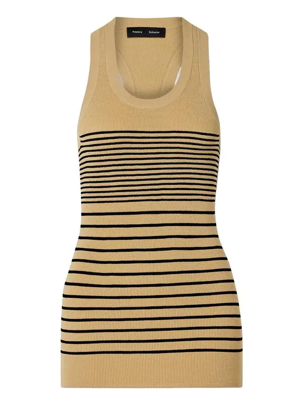 Proenza Schouler Roberts Striped Stretch-knit Tank - Neutrals