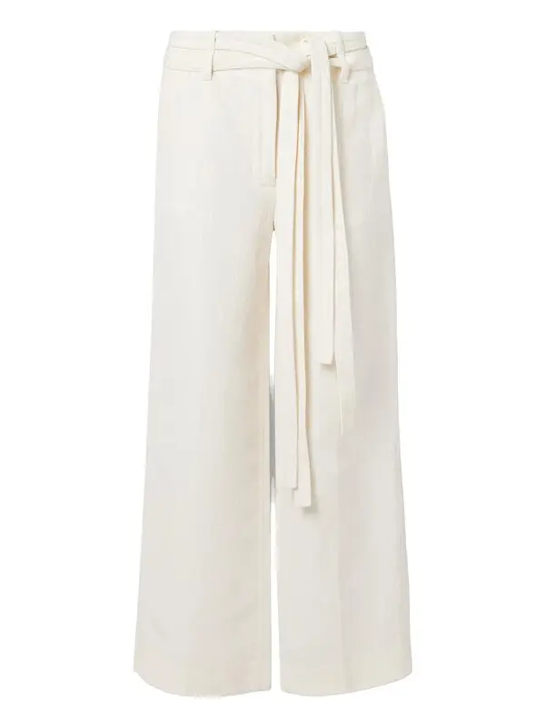 Proenza Schouler Maggi Belted Cloqué Wide-leg Pants - Neutrals