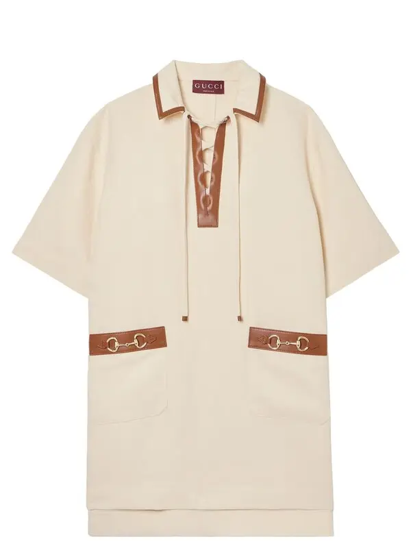 Gucci Horsebit-embellished Linen Mini Dress - Cream