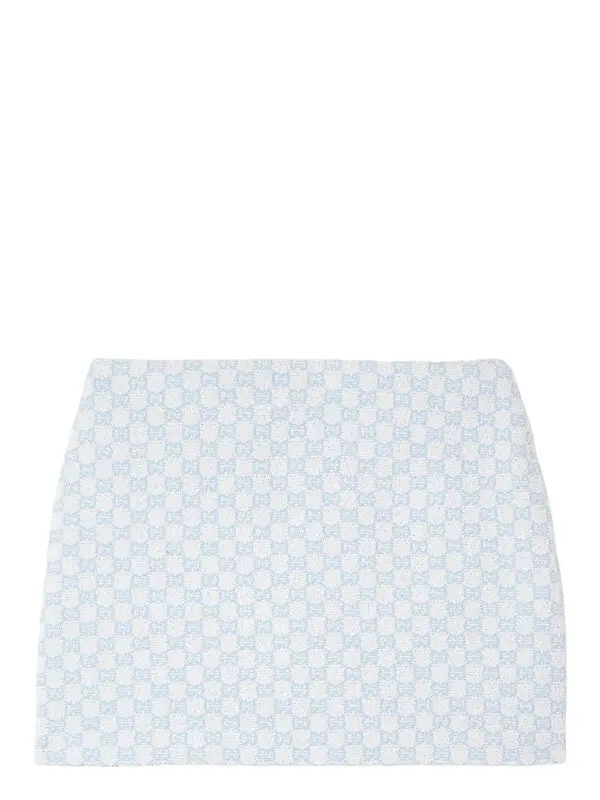 Gucci Jacquard-knit Cotton-blend Bouclé Mini Skirt - Blue