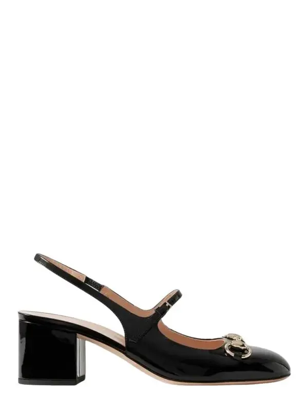 Gucci Horsebit Patent-leather Mary Jane Pumps - Black
