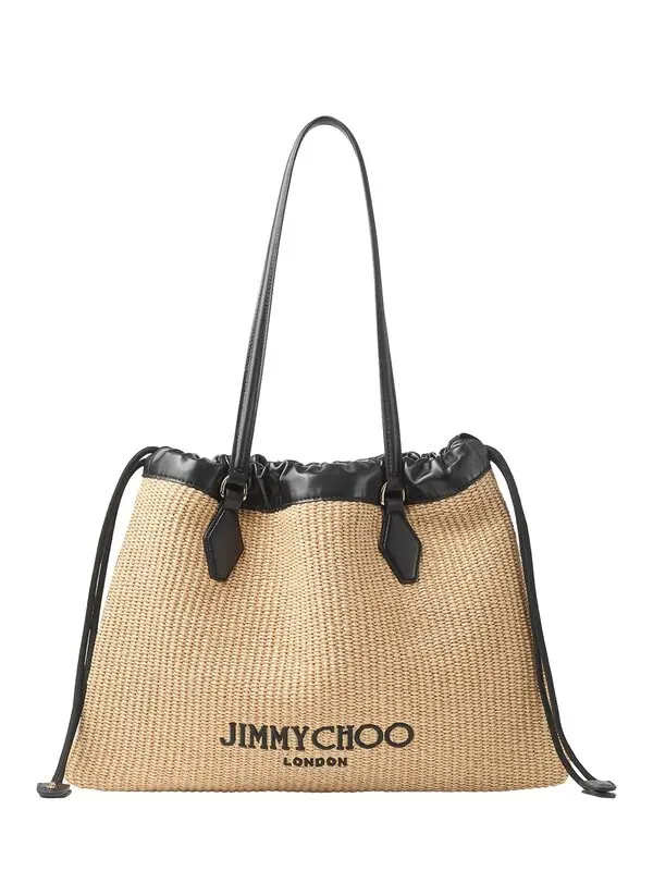 JIMMY CHOO Large Raffia Tote Bag - Beige