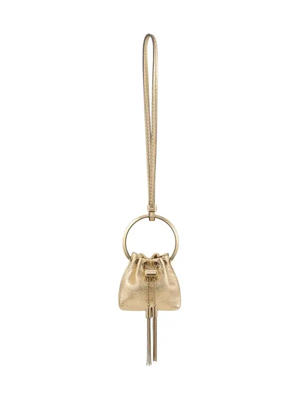 JIMMY CHOO Leather Bon Bon Bag Charm - Gold
