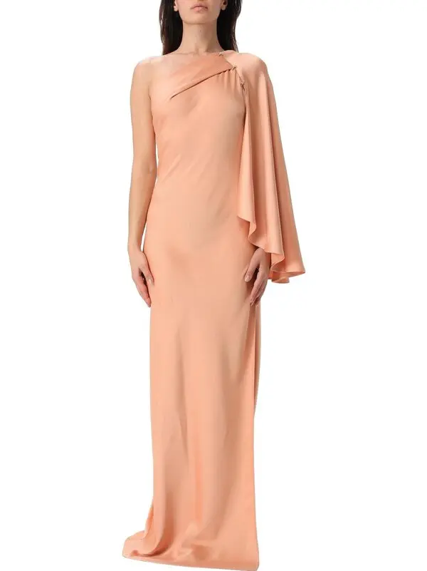 GENNY Asymmetrical Draped Maxi Dress - Pink
