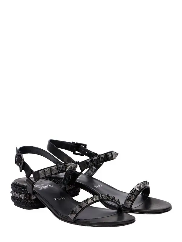 CHRISTIAN LOUBOUTIN Pyrasand 30 Leather Sandals - Black