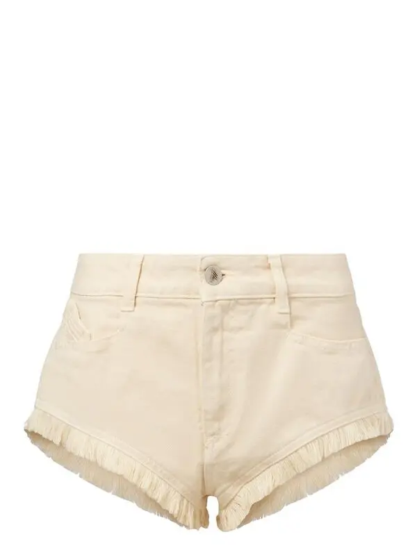 Attico Fringed Cotton Canvas Shorts - White