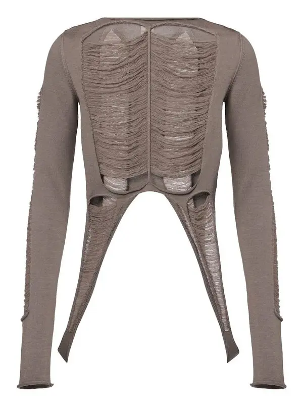 Rick Owens Distressed Wool Top - Black