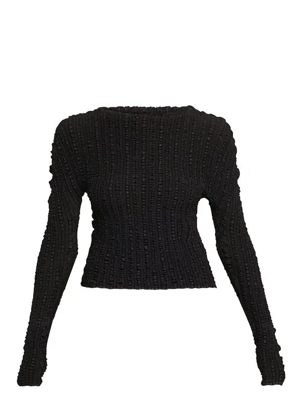 Issey Miyake Jellyfish Pleats Long-sleeve Top - Black