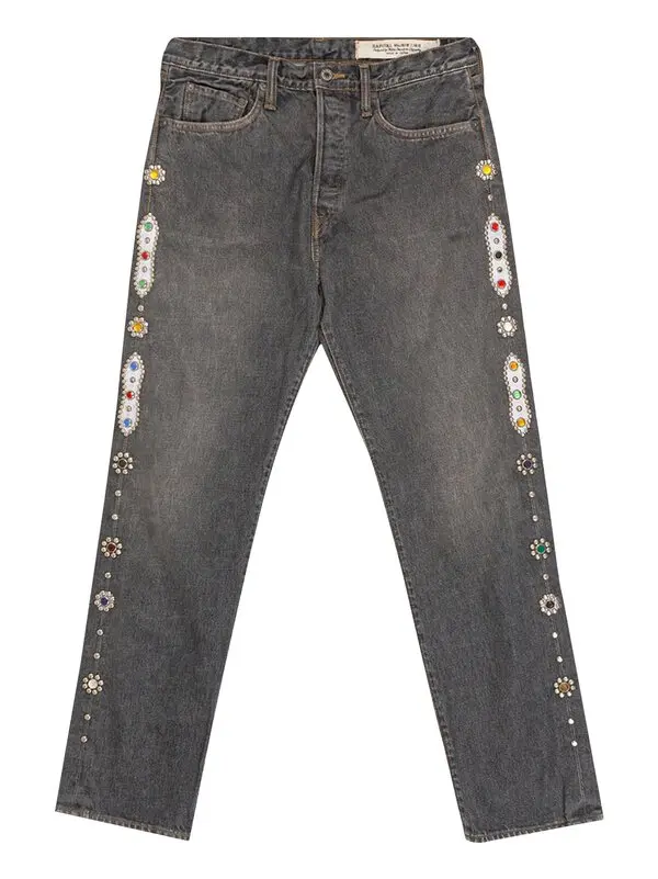 Kapital Monkey Cisco Studs 5 Pocket Denim - Black