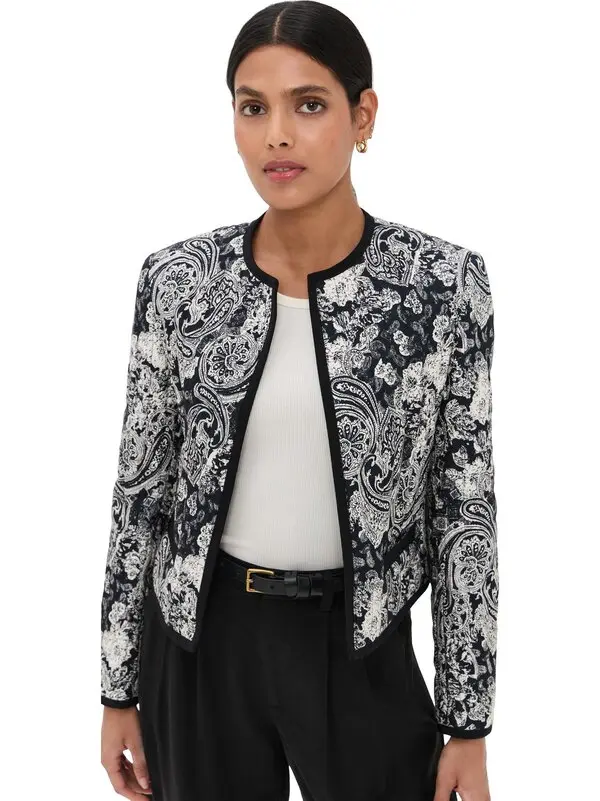 NILI LOTAN Bono Quilted Jacket - Mixed Paisley Print