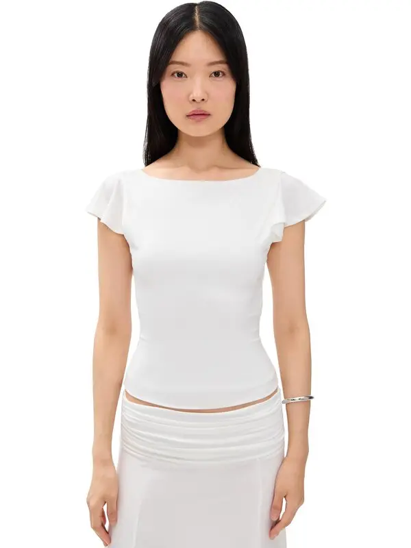 GUIZIO Soffiano Top - Ivory