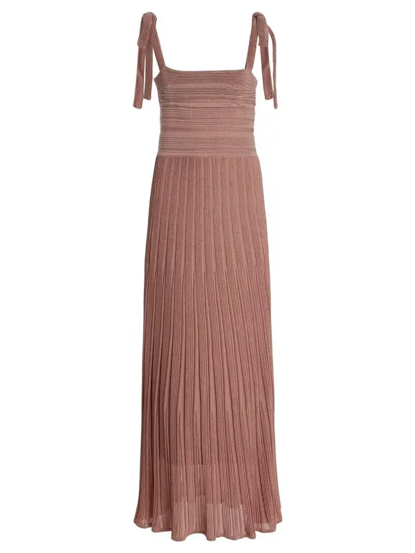 Zimmermann Lucky Metallic-knit Maxi Dress - Pink