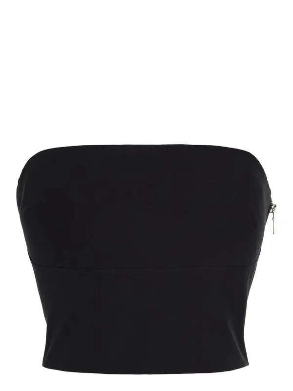 Matteau Strapless Cotton-silk Top - Black