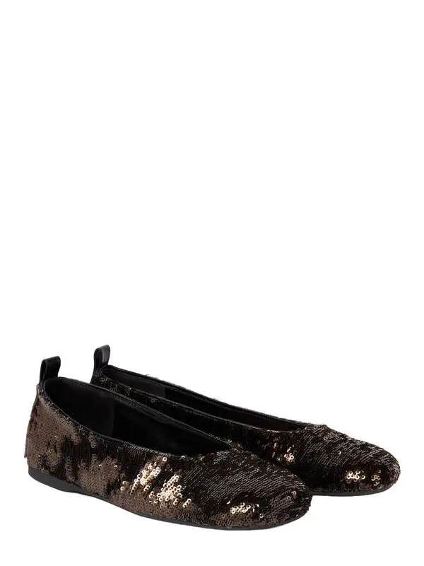 JW Anderson Sequined Ballet Flats - Brown