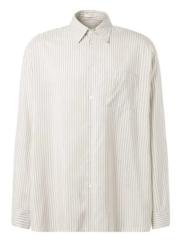 THE ROW Feme Striped Silk Shirt - Grey