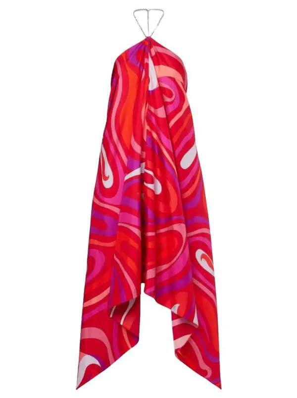 Emilio Pucci Marmo Embellished Halterneck Minidress - Multicoloured