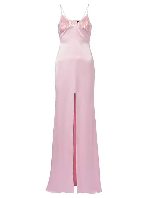 David Koma Sequined Satin Gown - Pink