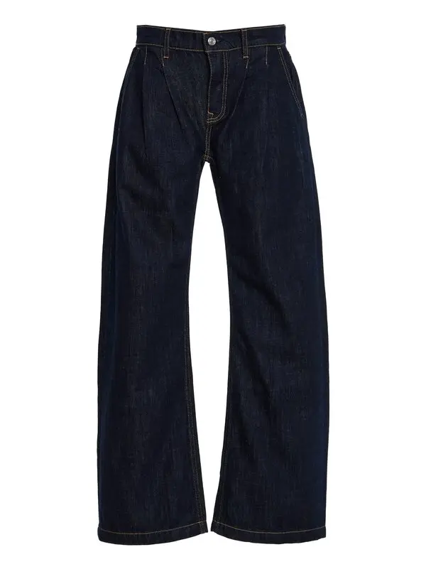 EB DENIM Kendall Pleated Barrel-leg Jeans - Dark Wash