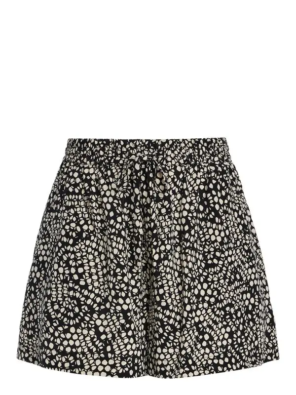 Matteau Drawstring Silk Shorts - Black,white
