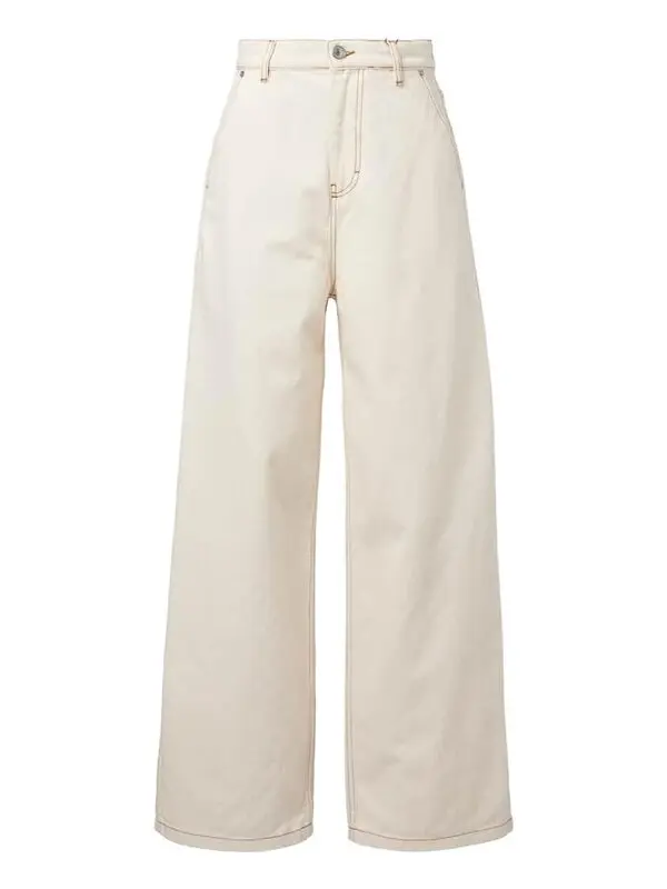 Ami High-rise Wide-leg Jeans - White