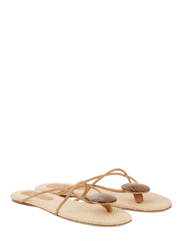Christopher Esber Doma Embellished Thong Sandals - Beige