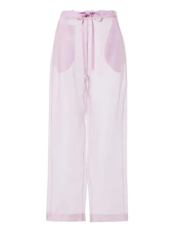 Khaite Trenton Wide-leg Organza Pants - Purple