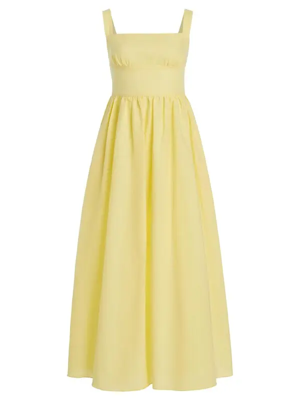 Matteau Crossback Linen-cotton Maxi Dress - Yellow