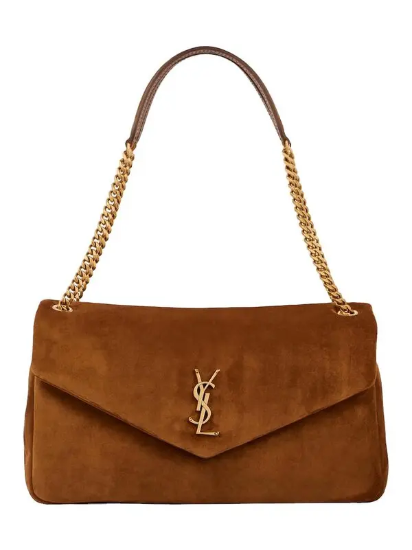 Saint Laurent Calypso Large Suede Shoulder Bag - Brown
