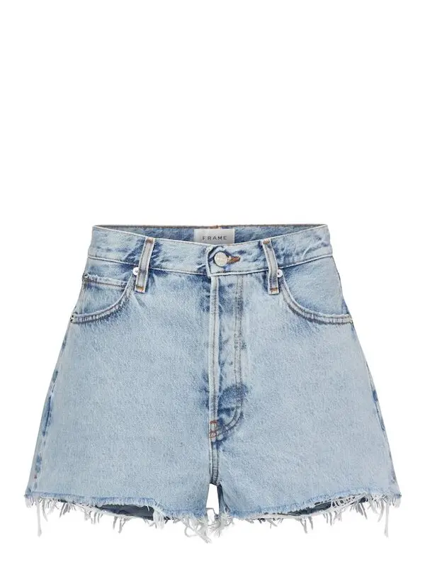FRAME High-rise Denim Shorts - Blue