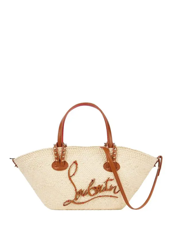 CHRISTIAN LOUBOUTIN Cabata Mini Raffia Basket Bag - Beige