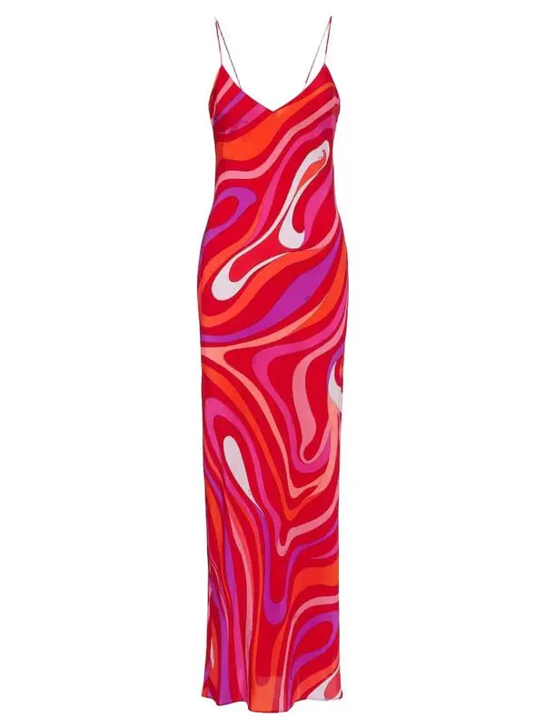 Emilio Pucci Marmo Silk Slip Dress - Multicoloured